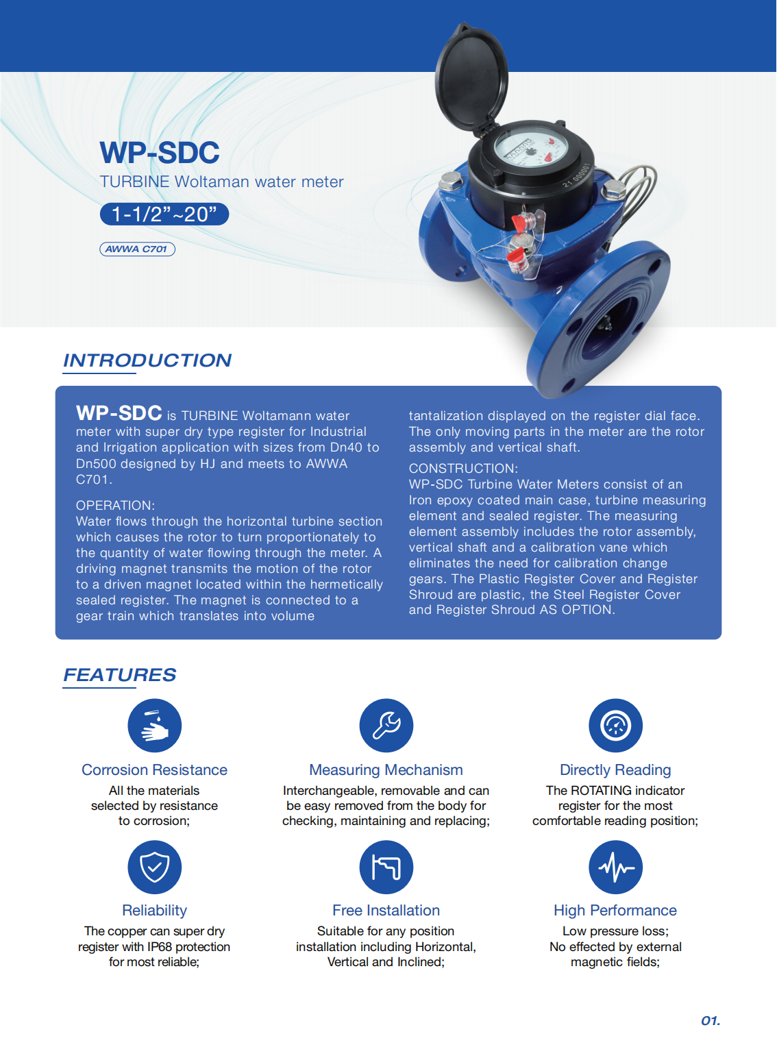 Mechanical Industrial Woltman Bulk Dry Type R80 / Class B Water Meter from China manufacturer ...